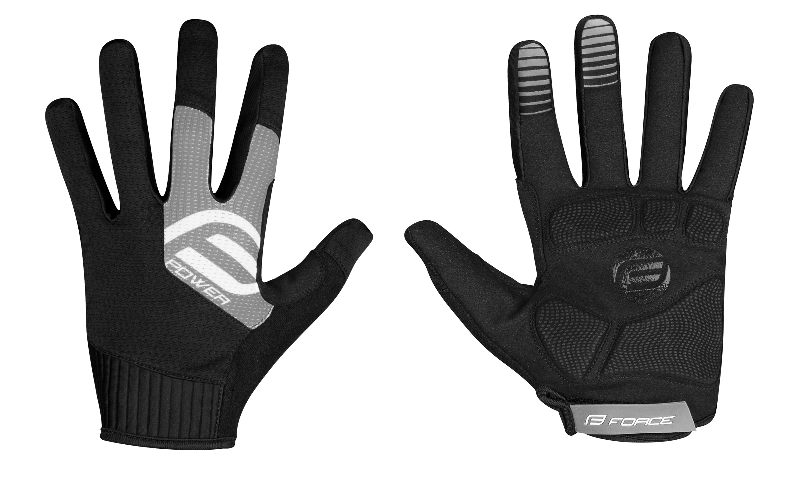 gloves FORCE MTB POWER black grey Force